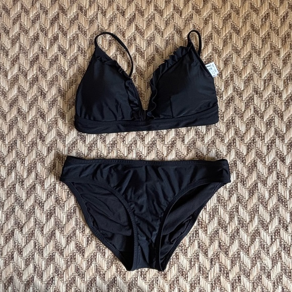 J. Crew | Swim | J Crew Sleek Black Bikini Set | Poshmark